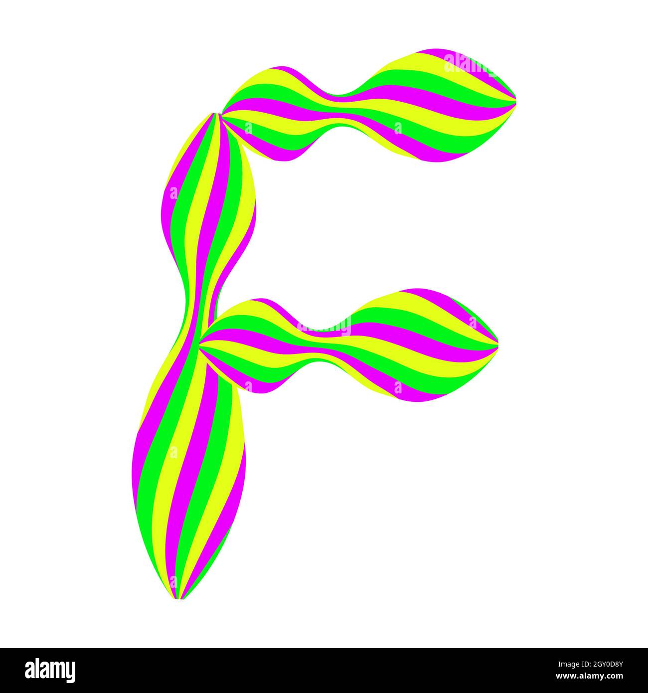 Capital letter F made from caramel candy isolated on white. Font made ...