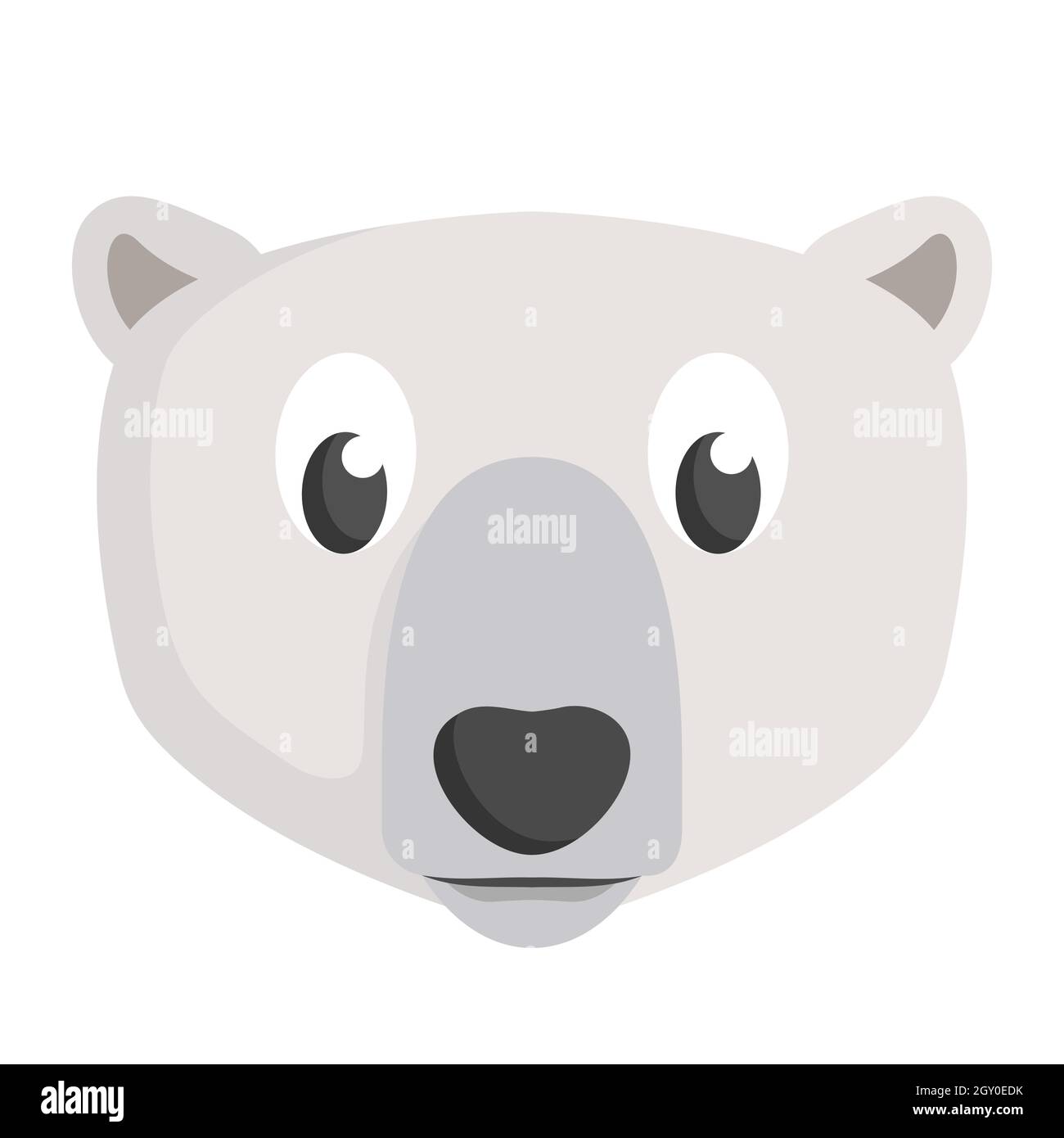 Polar bear face front view. Animal head in cartoon style Stock Vector ...