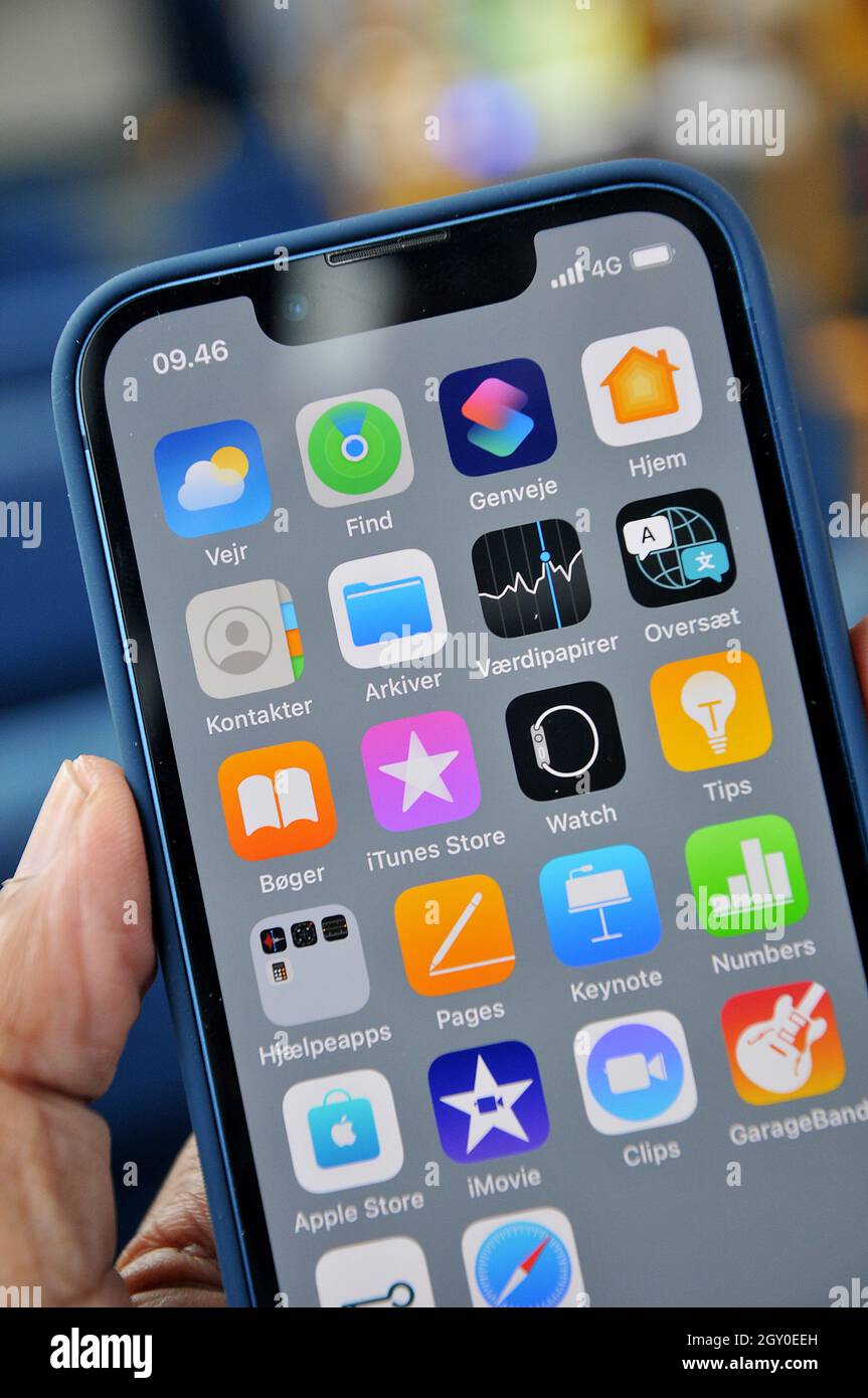 Copenhagen, Denmark.,06 October 2021,/apple products iphone 13 mini in ...