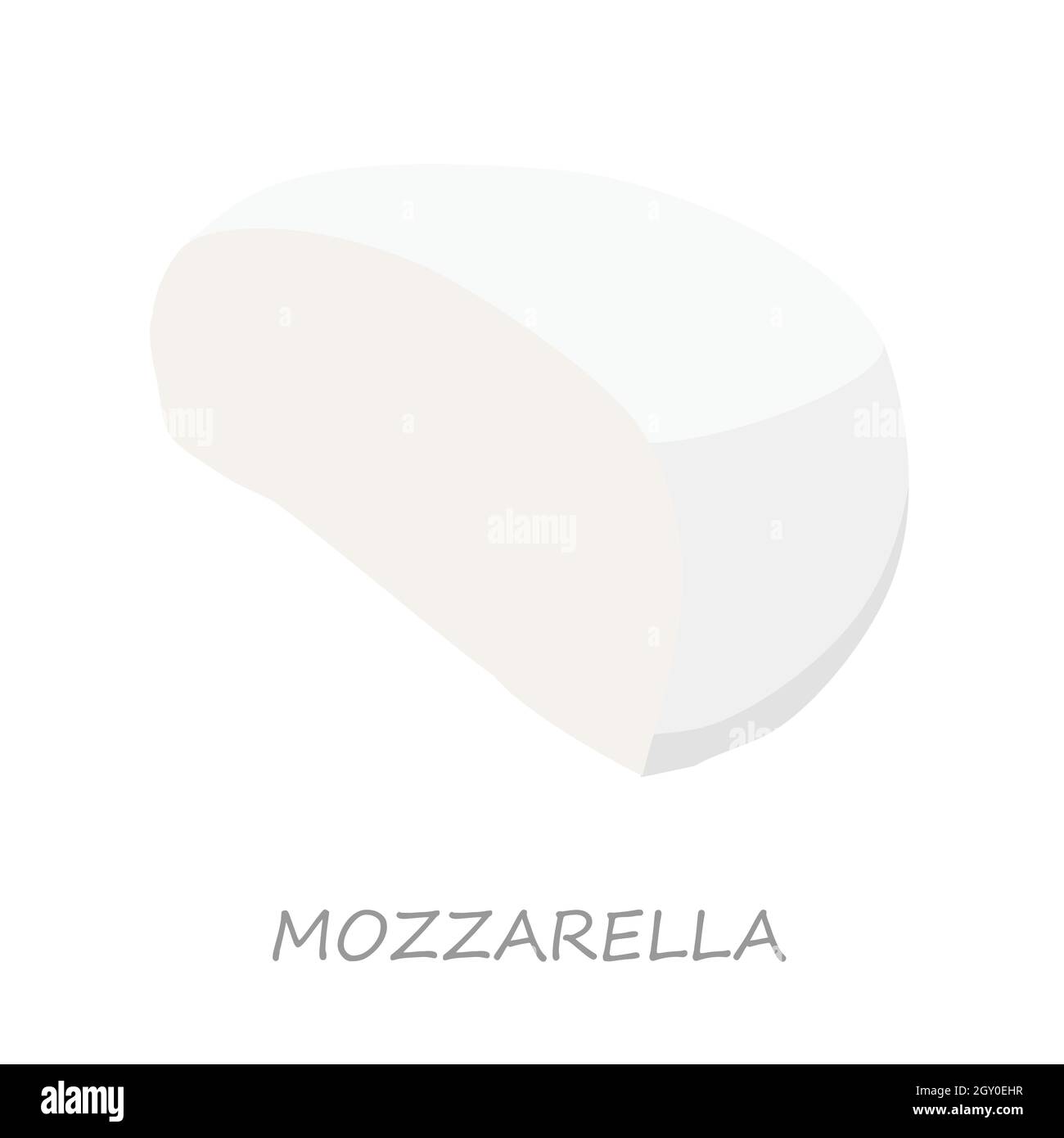 Sliced Mozzarella Buffalo isolated on white background. Vector Stock ...