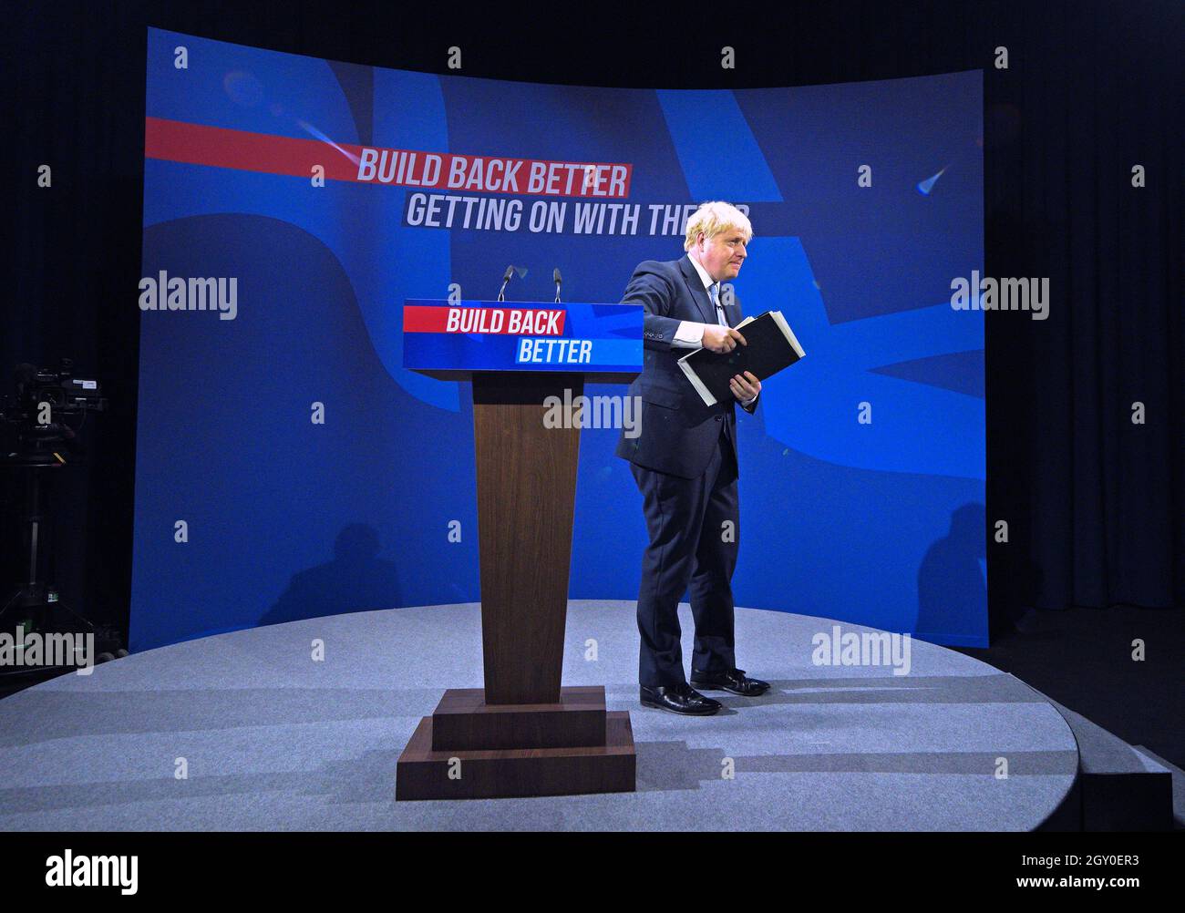 Prime Minister Boris Johnson delivers his keynote speech at the ...