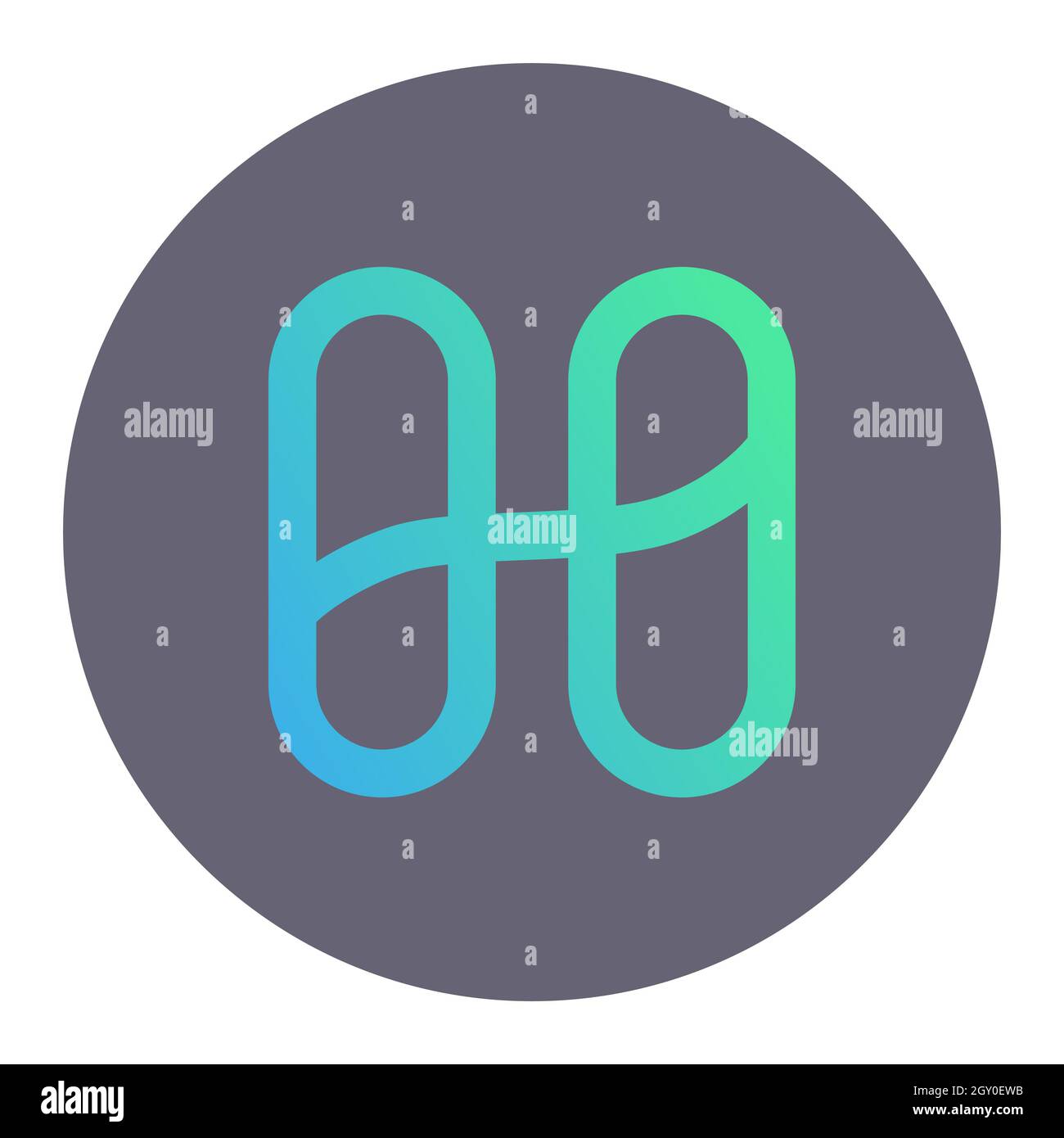 Harmony ONE token symbol cryptocurrency logo, coin icon in circle ...