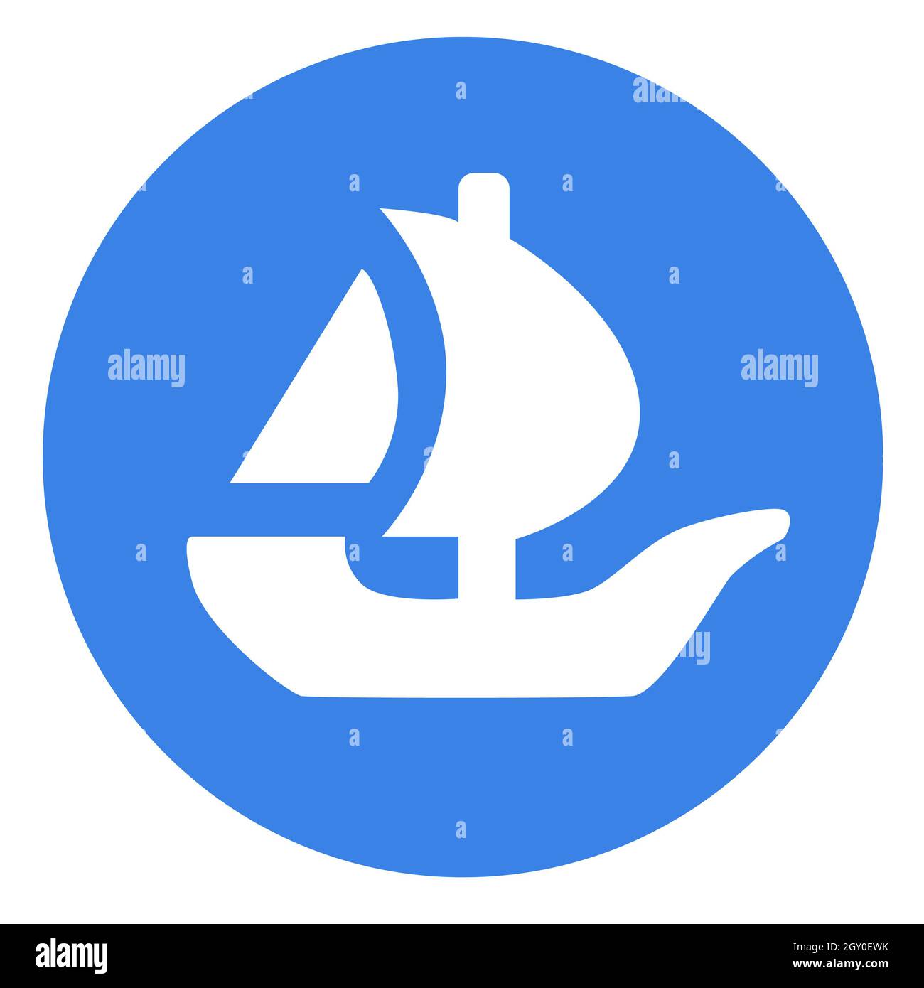 OpenSea logo symbol in circle internet platform NFT token market and ...