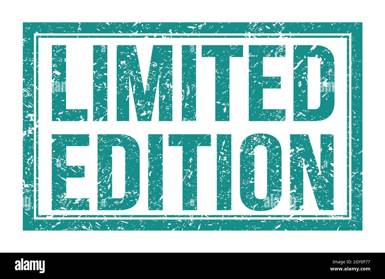 LIMITED EDITION, words written on blue rectangle stamp sign Stock Photo ...