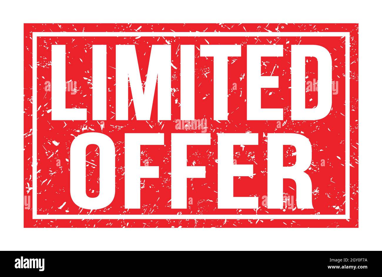 LIMITED OFFER, words written on red rectangle stamp sign Stock Photo ...