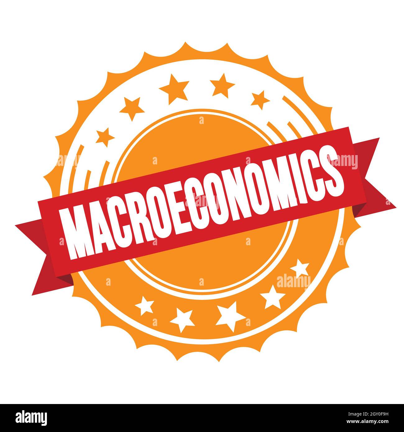 MACROECONOMICS text on red orange ribbon badge stamp Stock Photo - Alamy