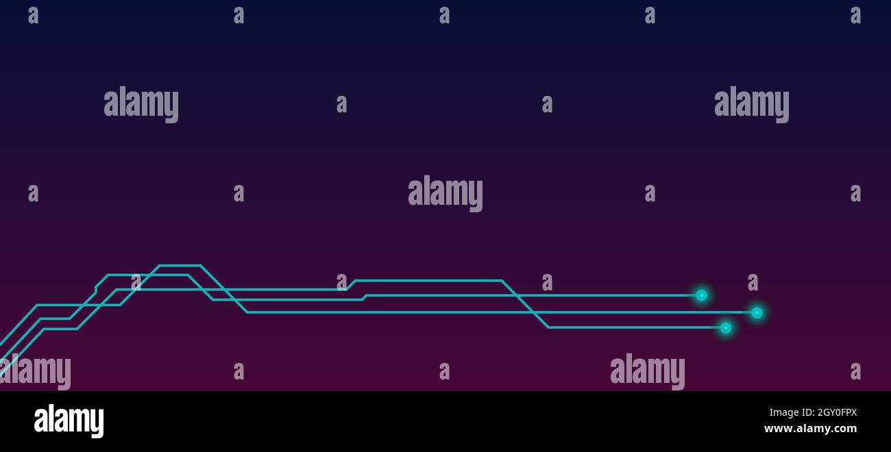 Social media header template with blue pcb tracks and copy space on ...