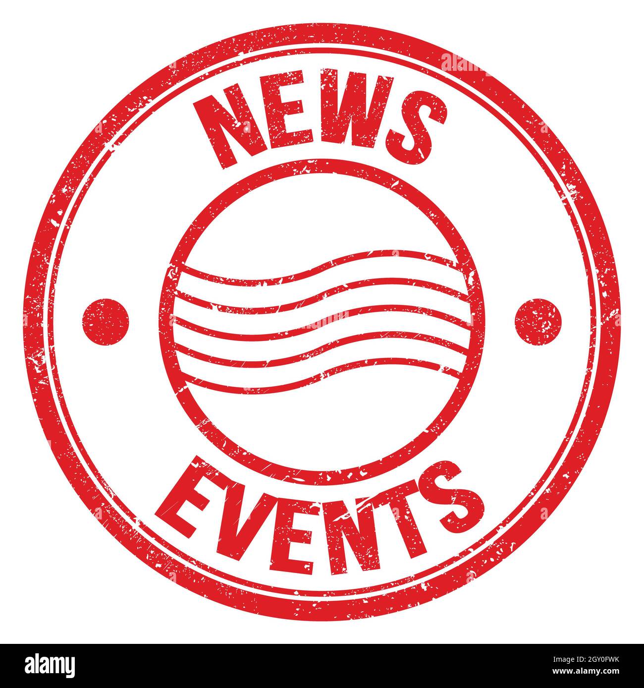 NEWS EVENTS text written on red round postal stamp sign Stock Photo - Alamy