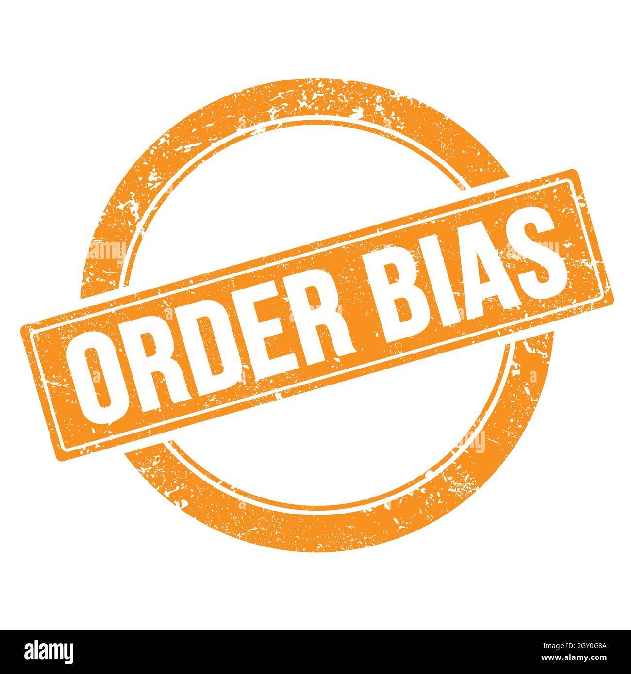 ORDER BIAS text on orange grungy round vintage stamp Stock Photo - Alamy