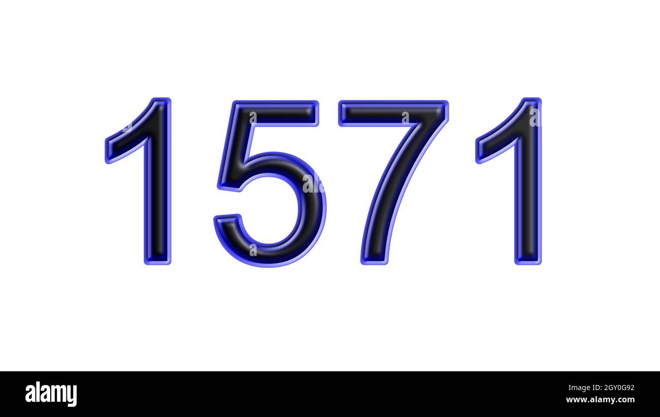 blue 1571 number 3d effect white background Stock Photo - Alamy