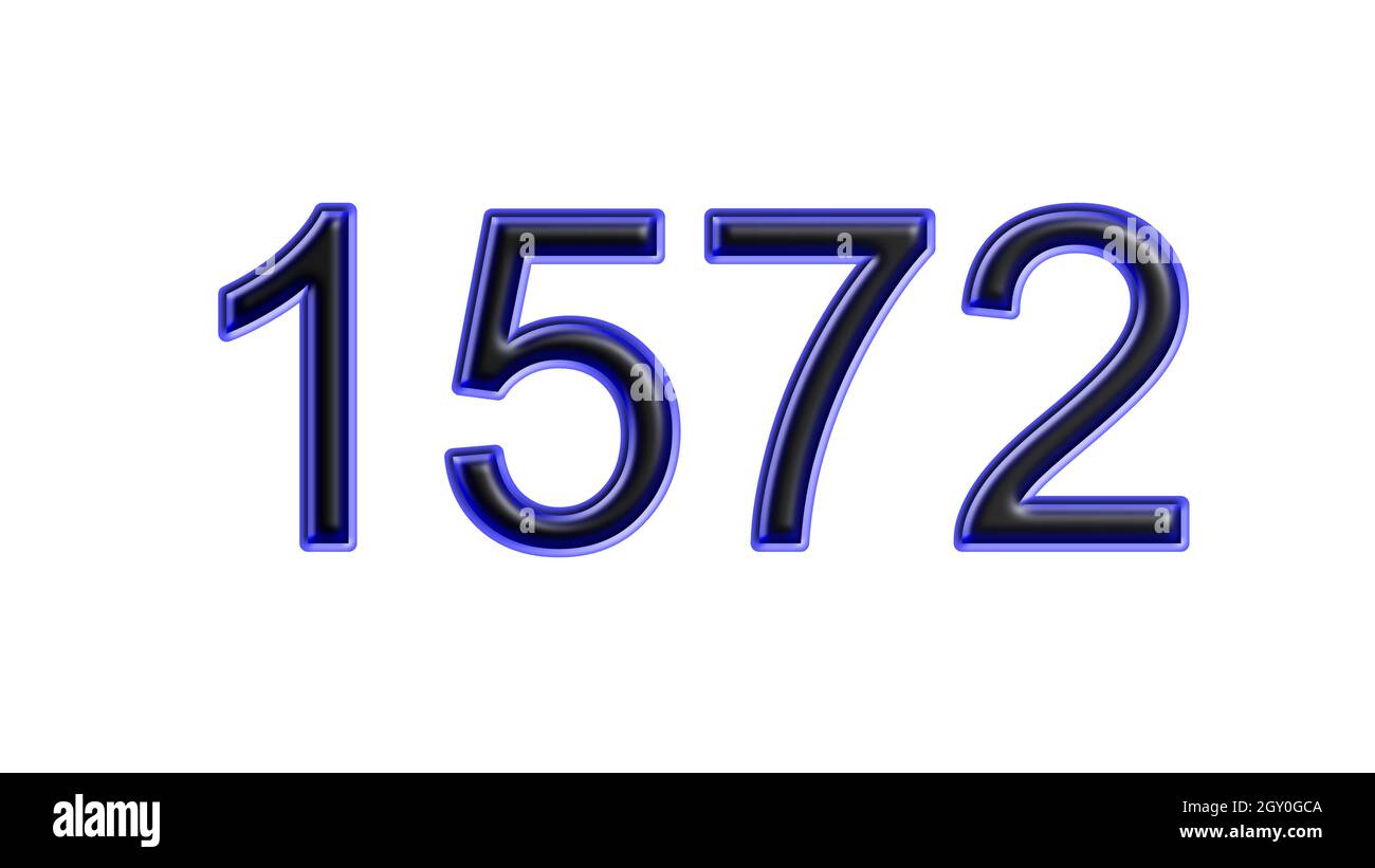 blue 1572 number 3d effect white background Stock Photo - Alamy