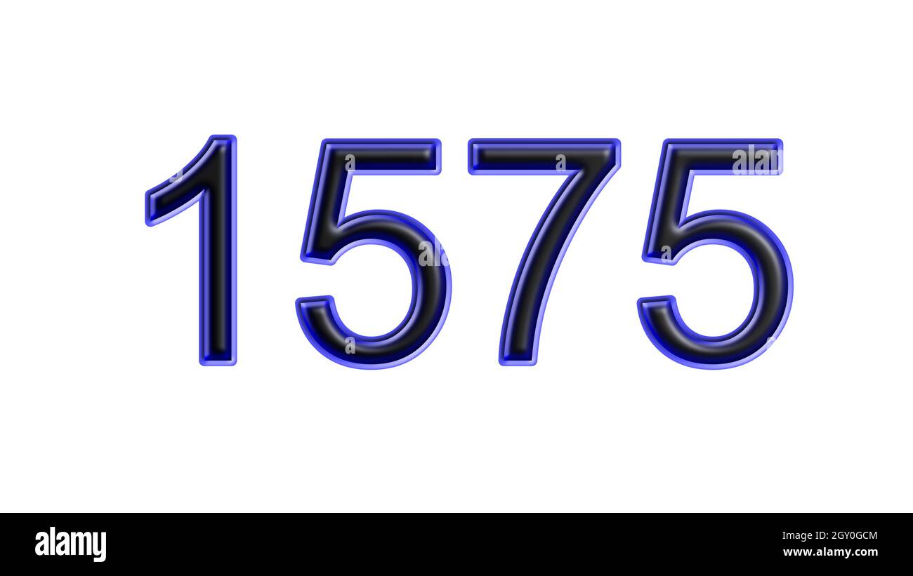 blue 1575 number 3d effect white background Stock Photo - Alamy