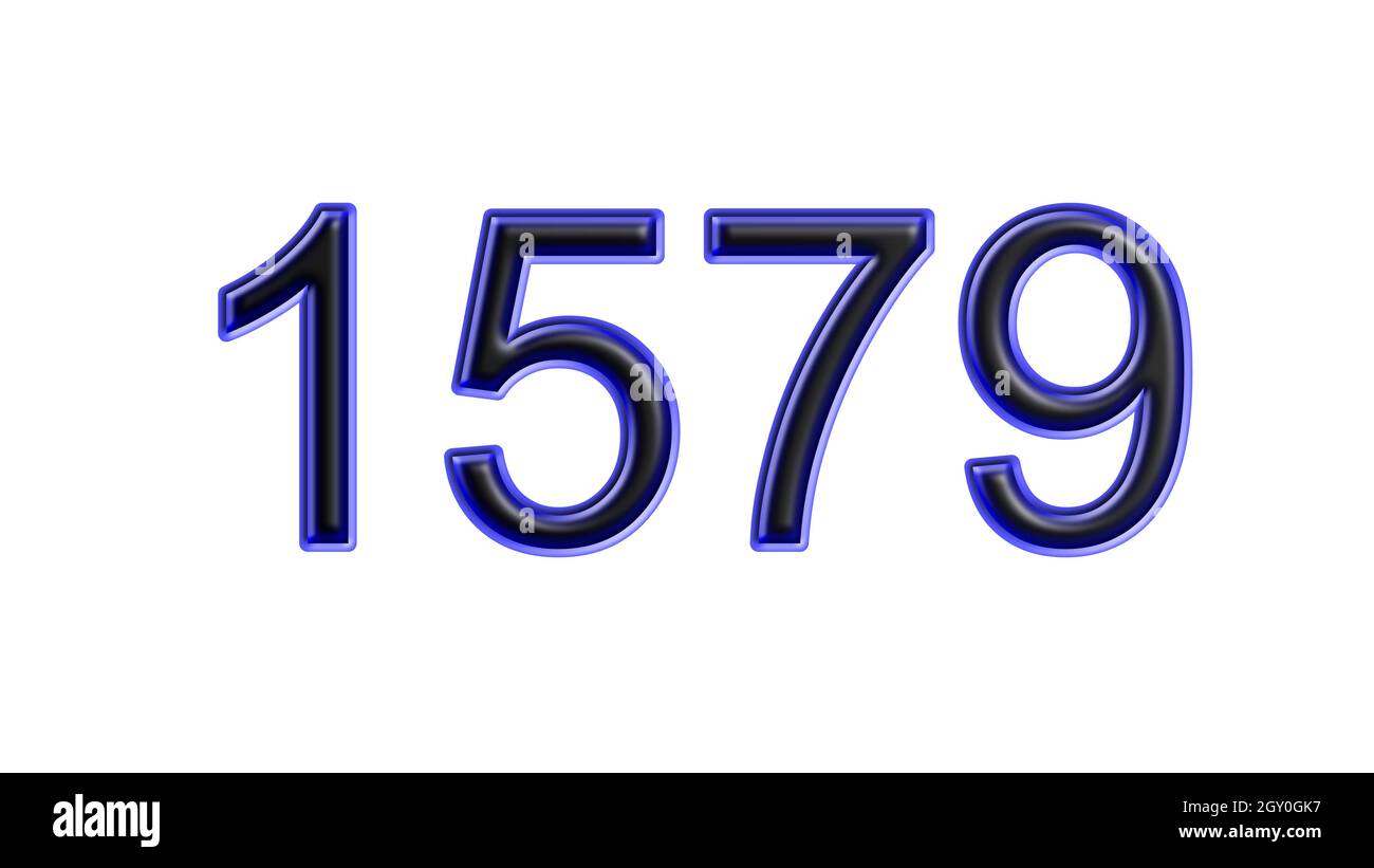 blue 1579 number 3d effect white background Stock Photo - Alamy
