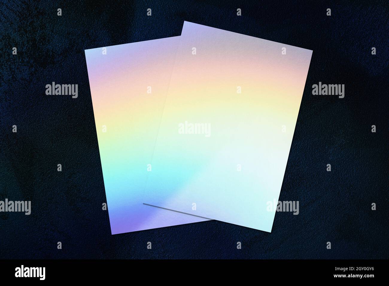 Two empty vertical rectangle poster mockup on blue background Stock ...