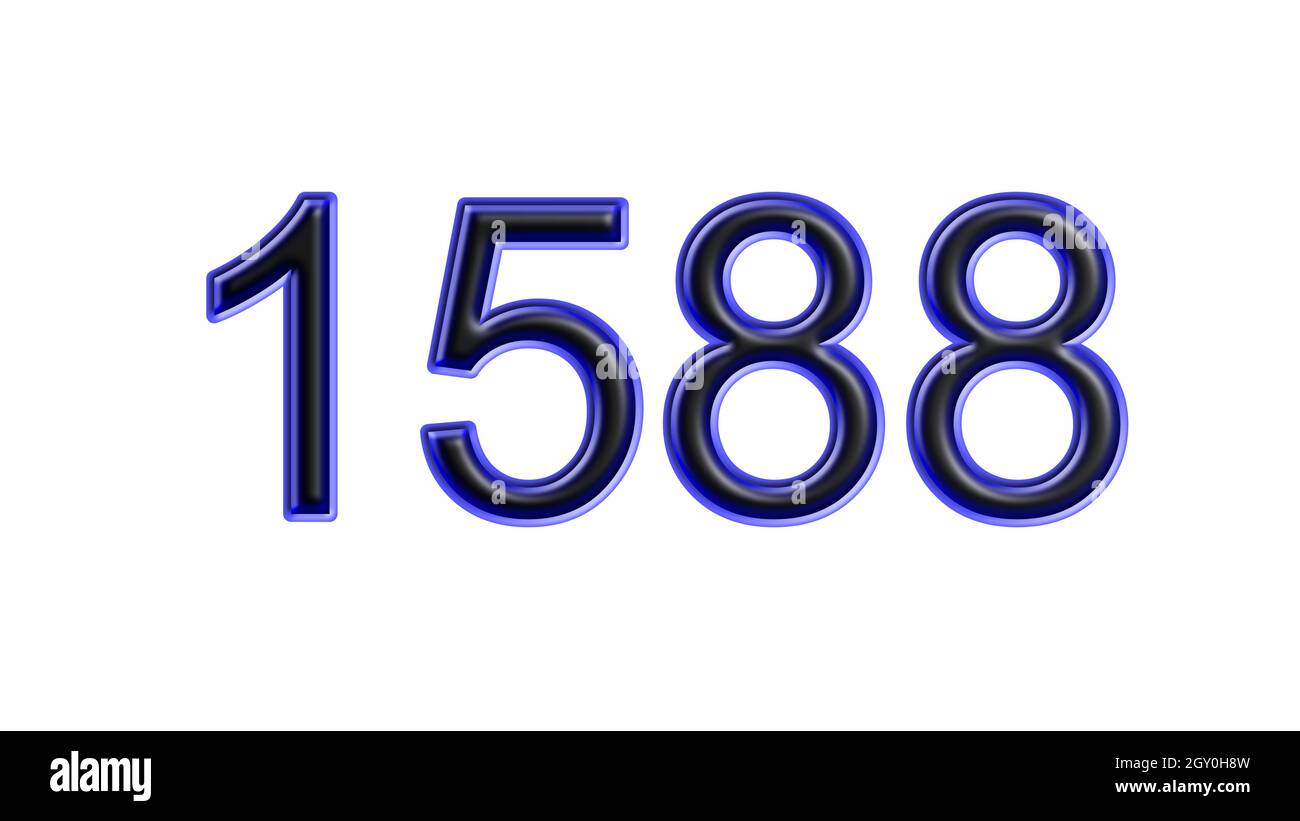 blue 1588 number 3d effect white background Stock Photo - Alamy