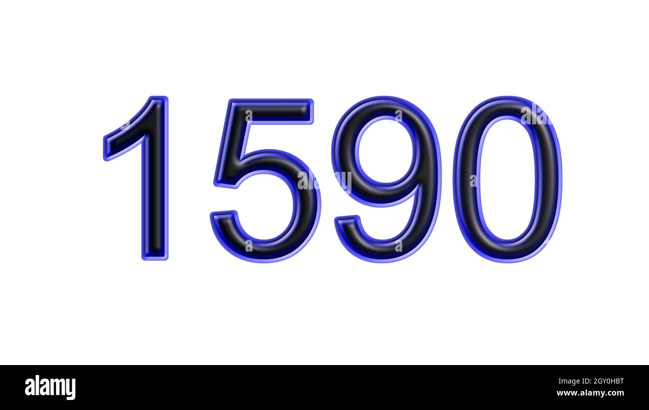 blue 1590 number 3d effect white background Stock Photo - Alamy
