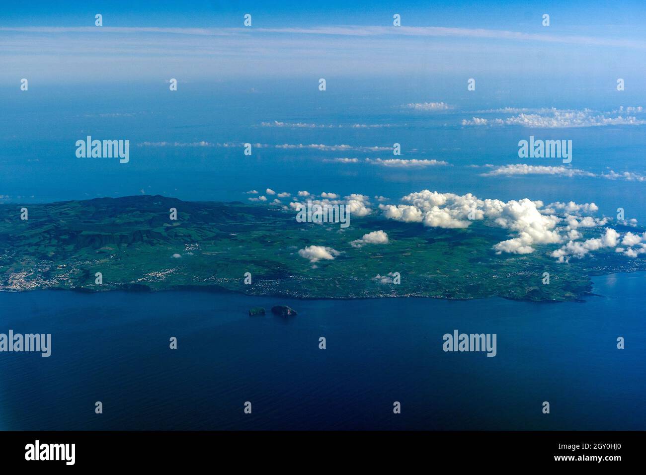 azores terceira island aerial view panorama Stock Photo - Alamy