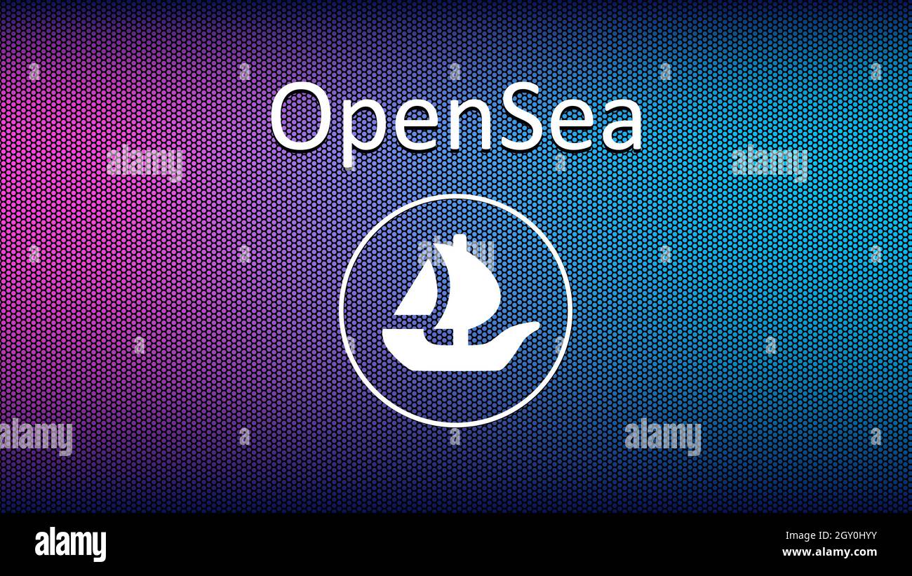 OpenSea text and logo internet platform NFT token market and auction ...