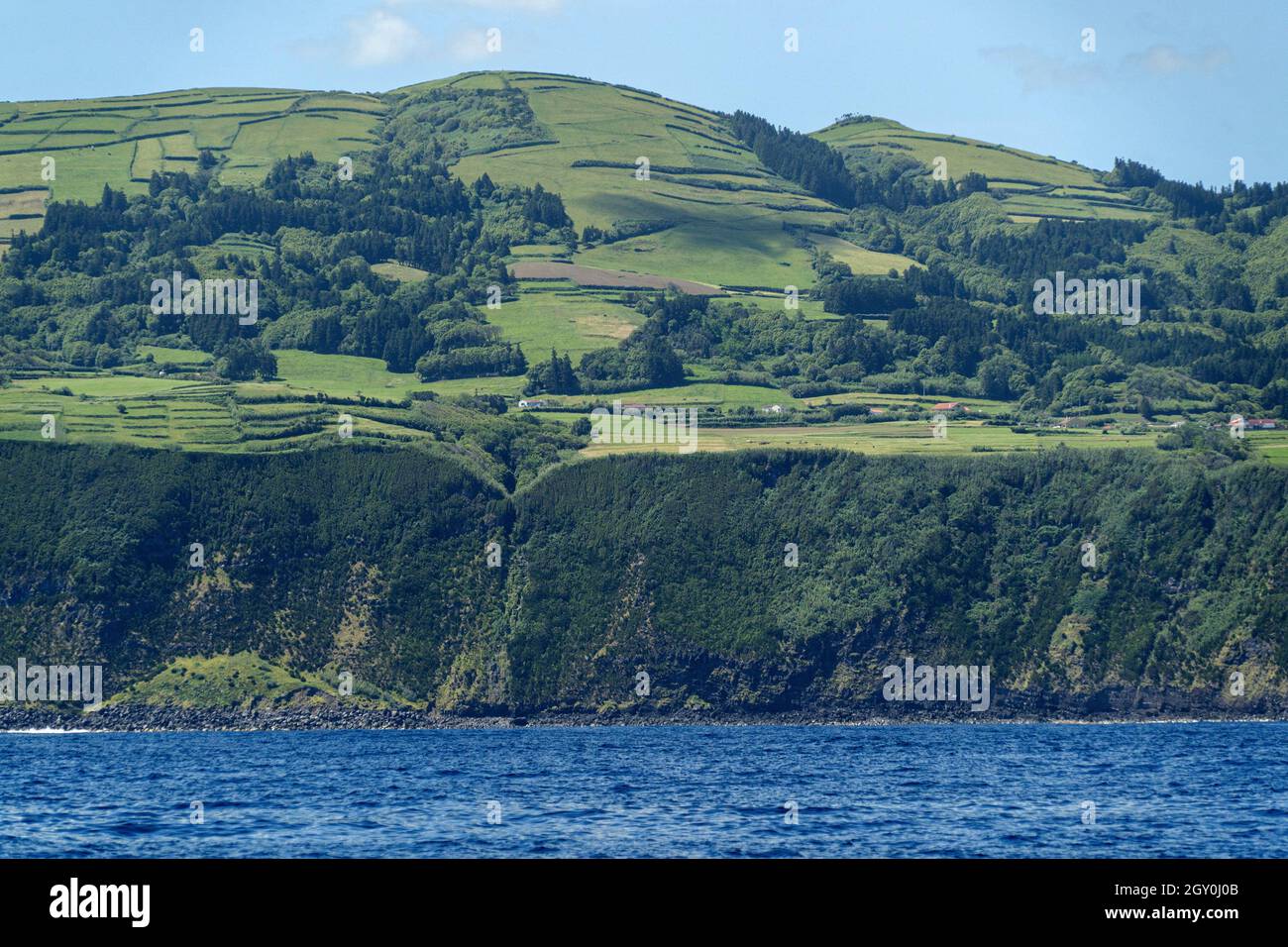 faial island azores cliff view from the sea landscape Stock Photo - Alamy