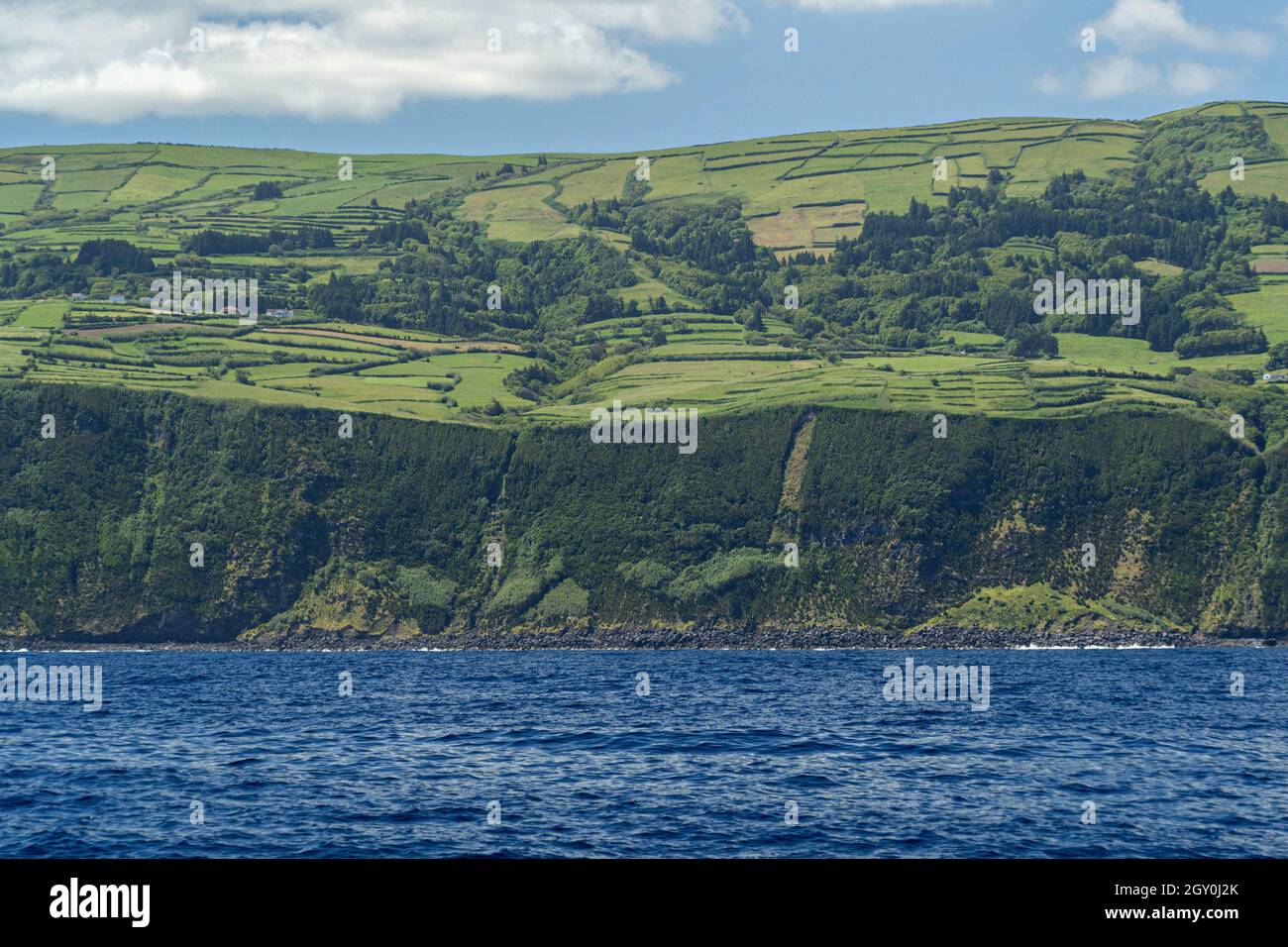 faial island azores cliff view from the sea landscape Stock Photo - Alamy
