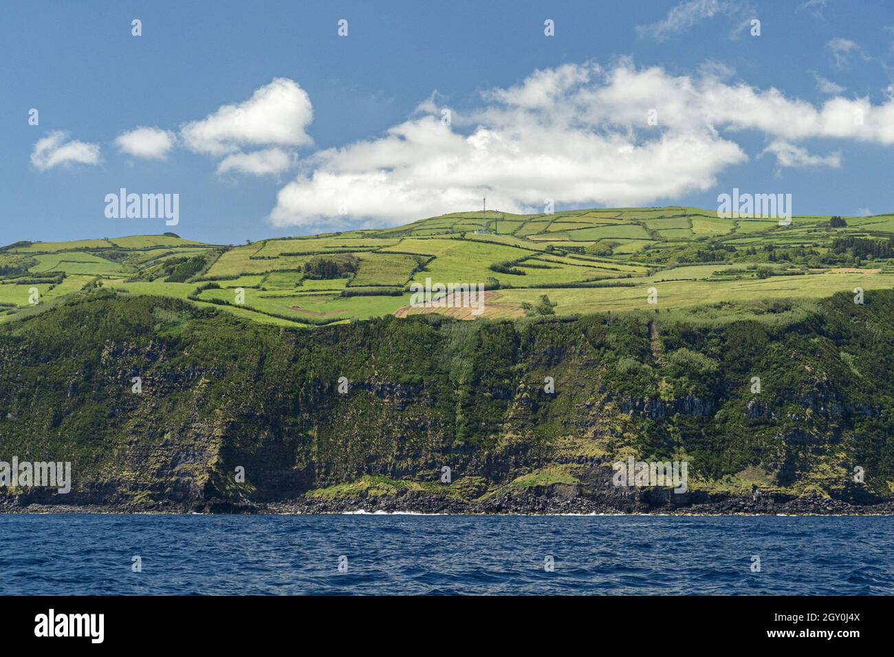 faial island azores cliff view from the sea landscape Stock Photo - Alamy