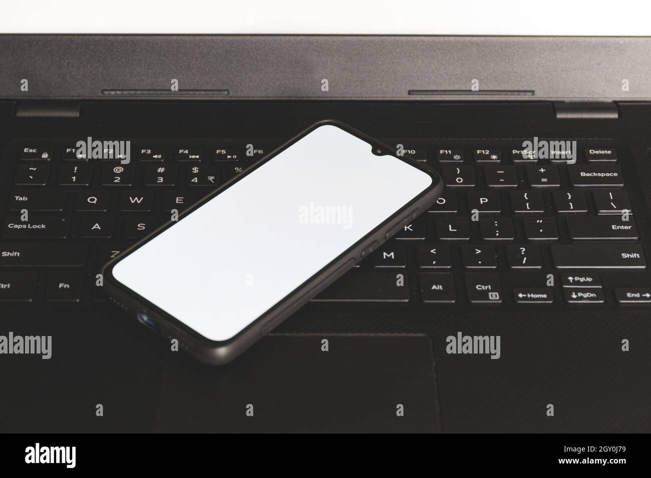 Empty white screen smartphone for mockup. Mobile phone mockup Stock ...