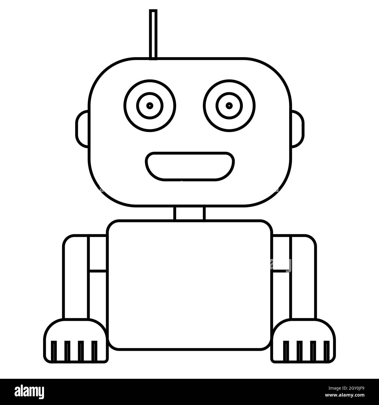 Simple Robot Drawing Outline
