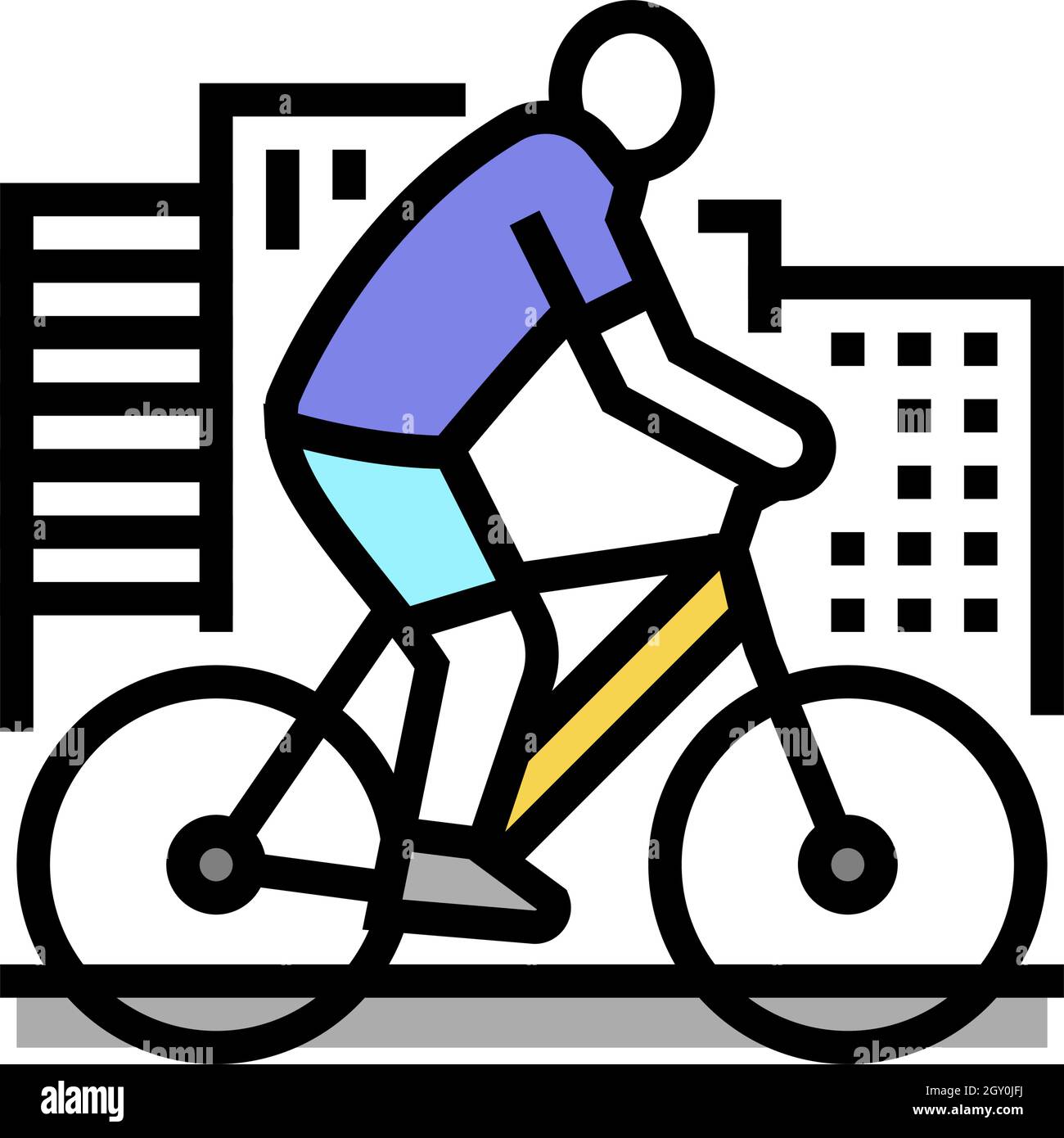 urban riding bicycle color icon vector illustration Stock Vector Image ...