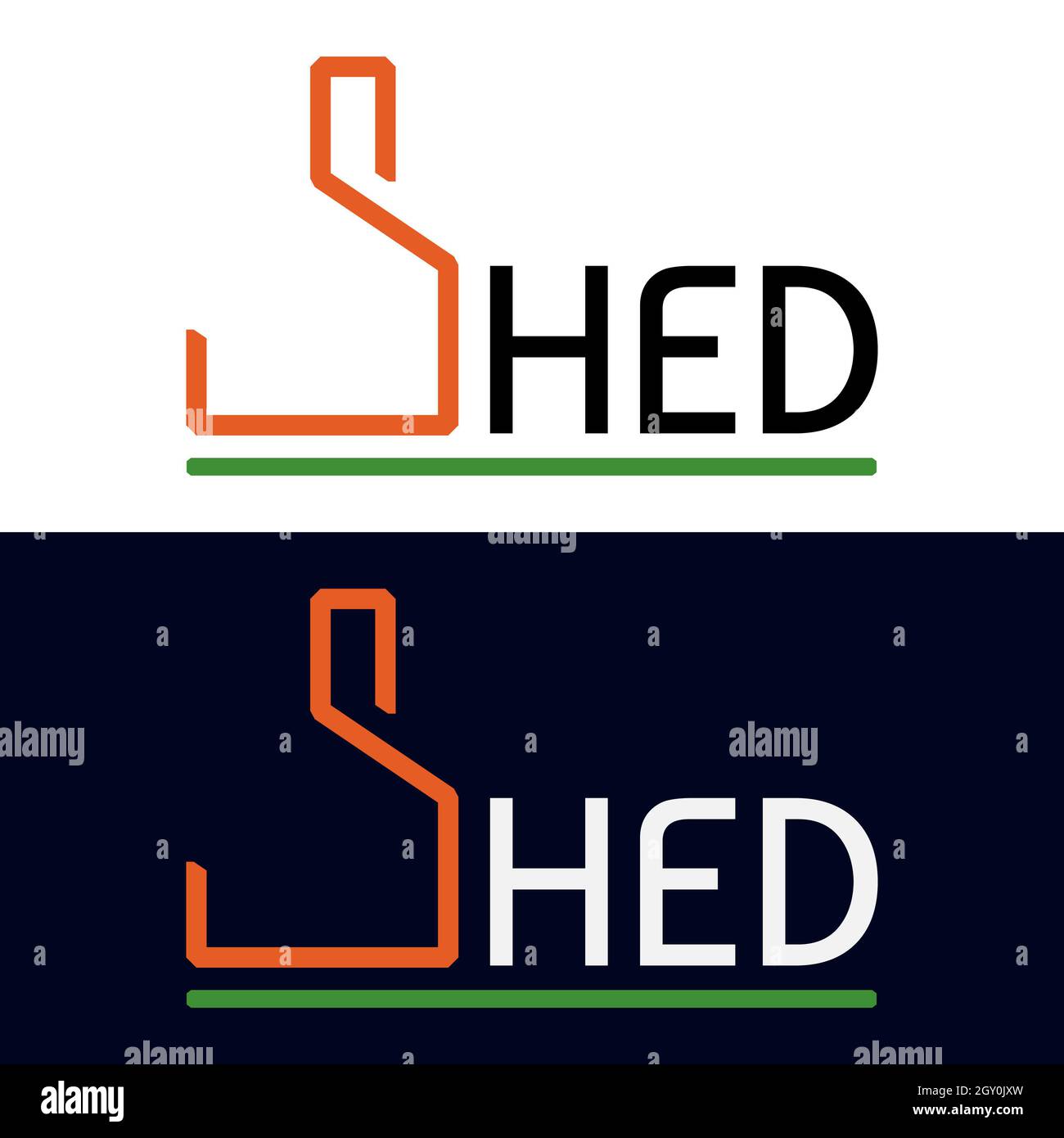 Logo or icon concept for garden shed business. Toolhouse isolated on ...