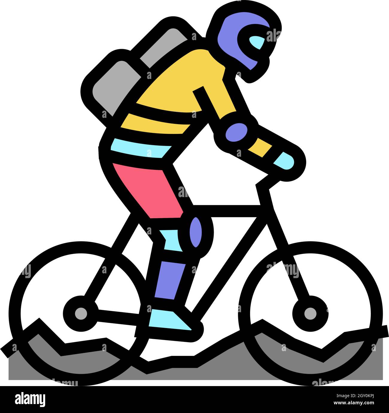mountain riding bike color icon vector illustration Stock Vector Image ...