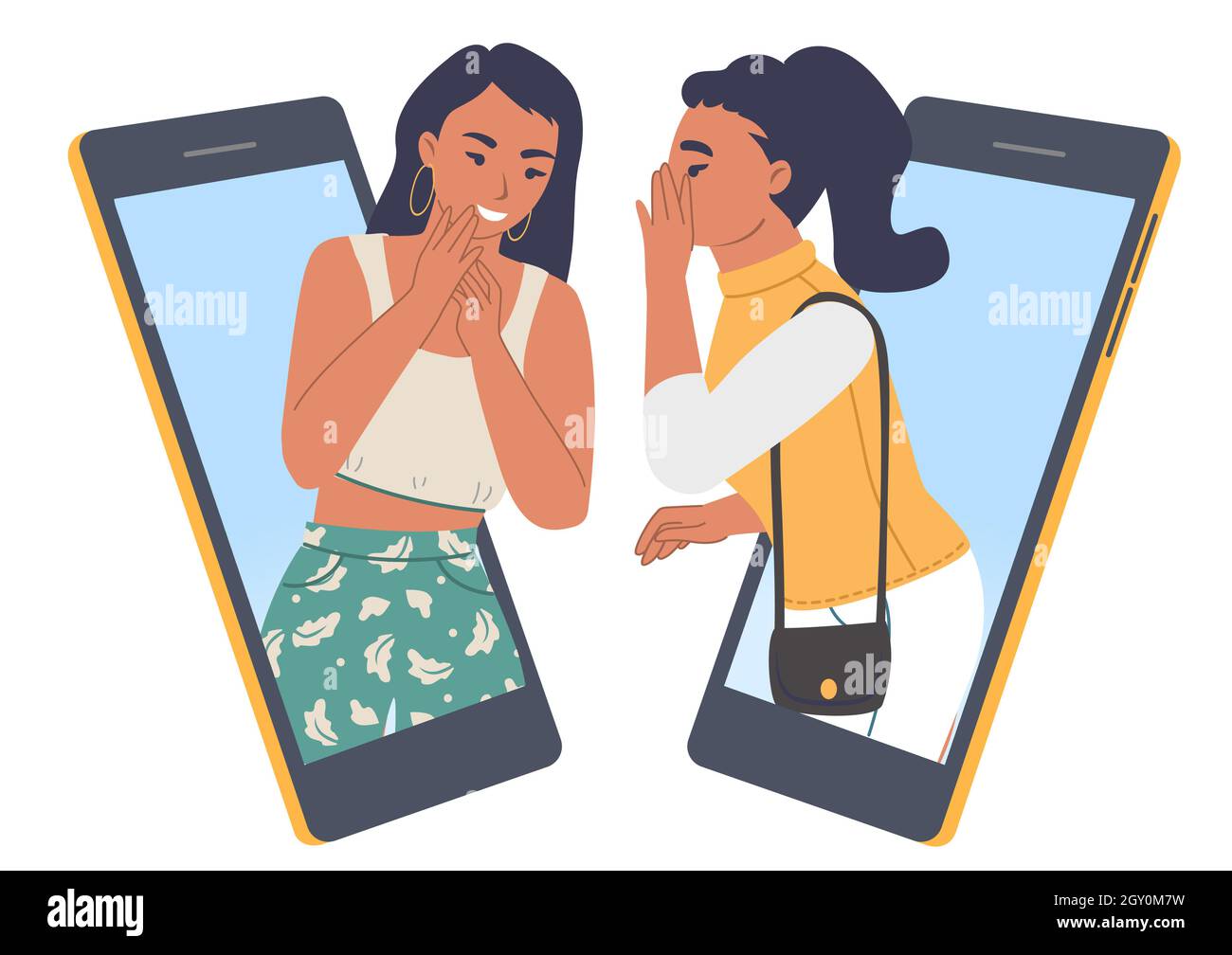 Two woman telling secrets Stock Vector Images - Alamy