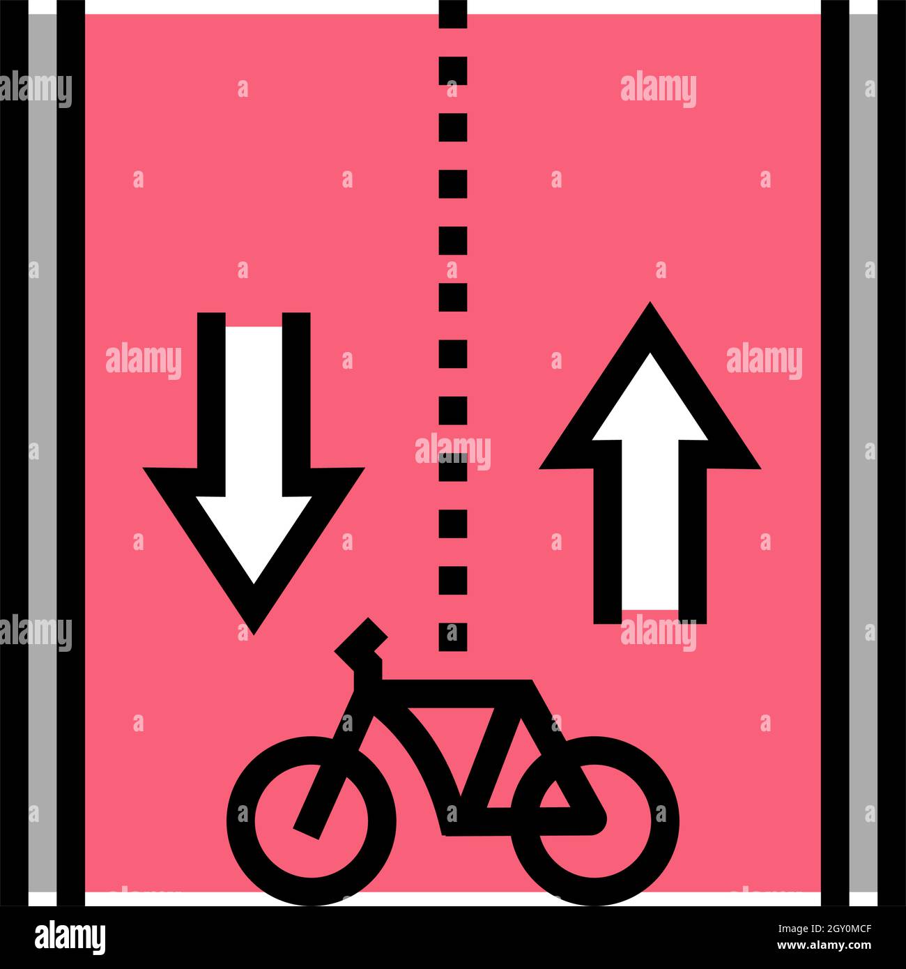 route for riding bicycle color icon vector illustration Stock Vector ...