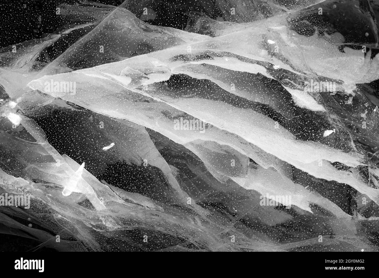 Ice formations on frozen lake Stock Photo - Alamy