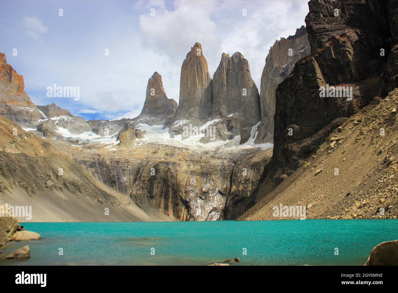 Magnificent view of the towers in Torres del Paine in Patagonia Stock ...