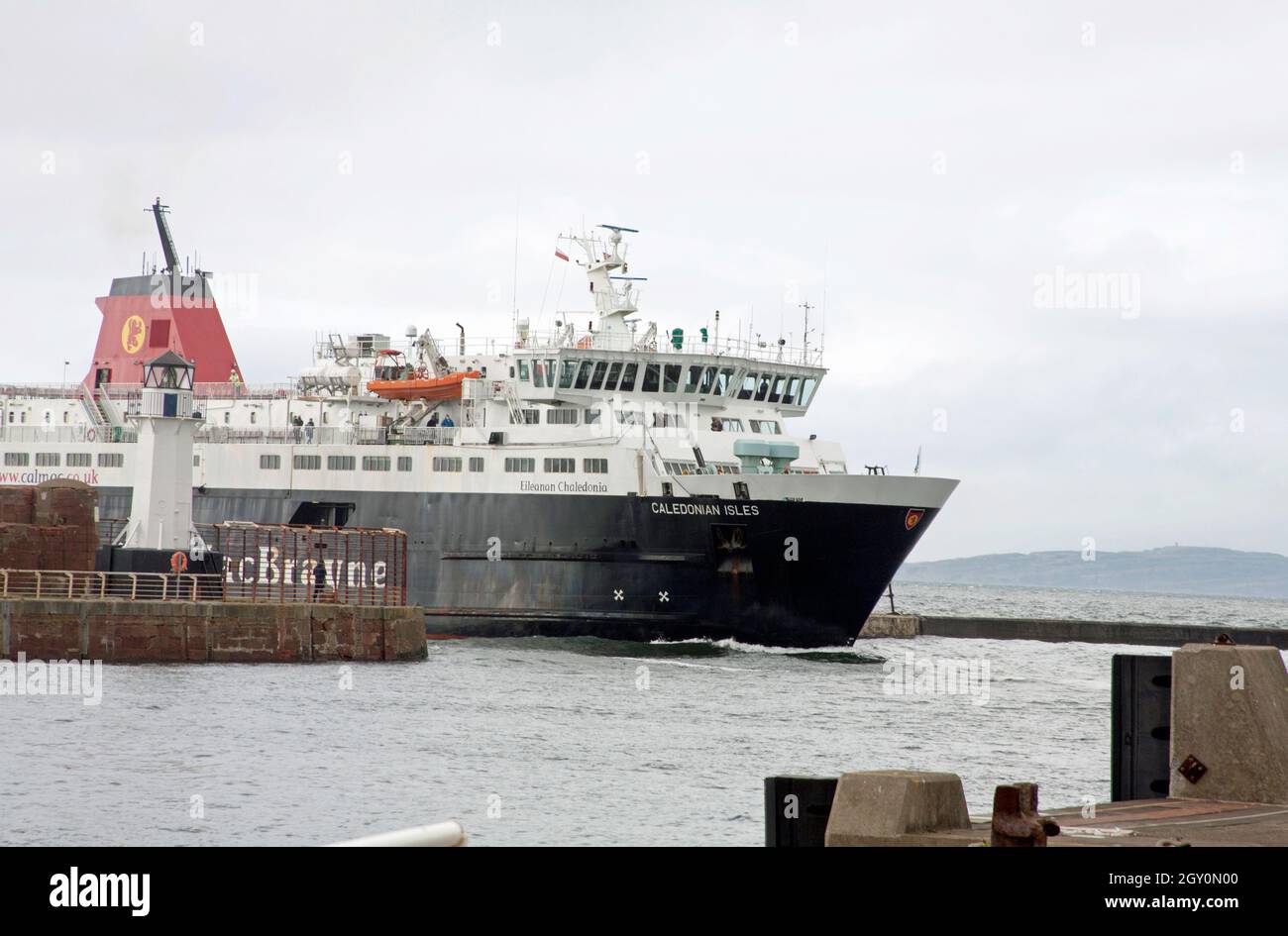 The ferry on the Arran Brodick to Ardrossan Harbur route Caledonian ...