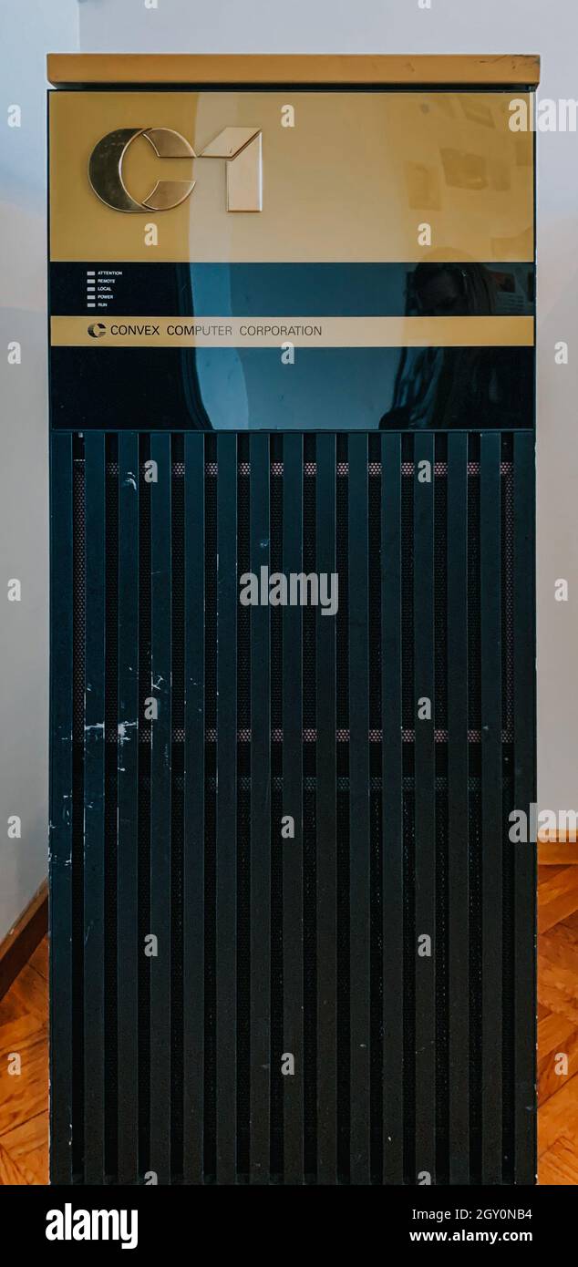 Vertical shot of a C1 super computer displayed at the Science and ...