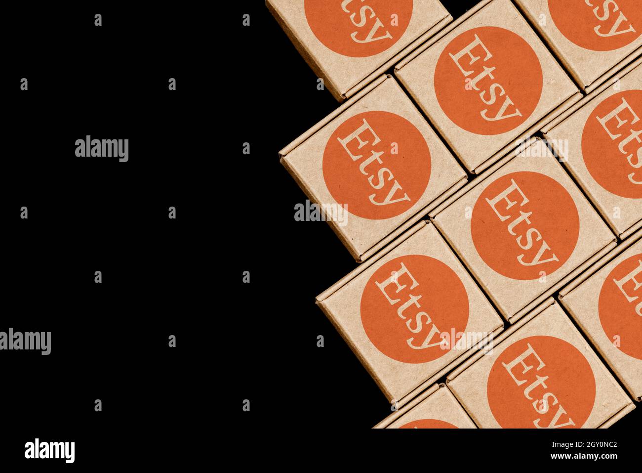 Modified photo of packages with the Etsy logo Stock Photo - Alamy