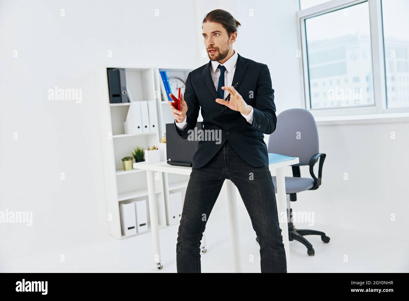 businessman official documents work office executive Stock Photo - Alamy