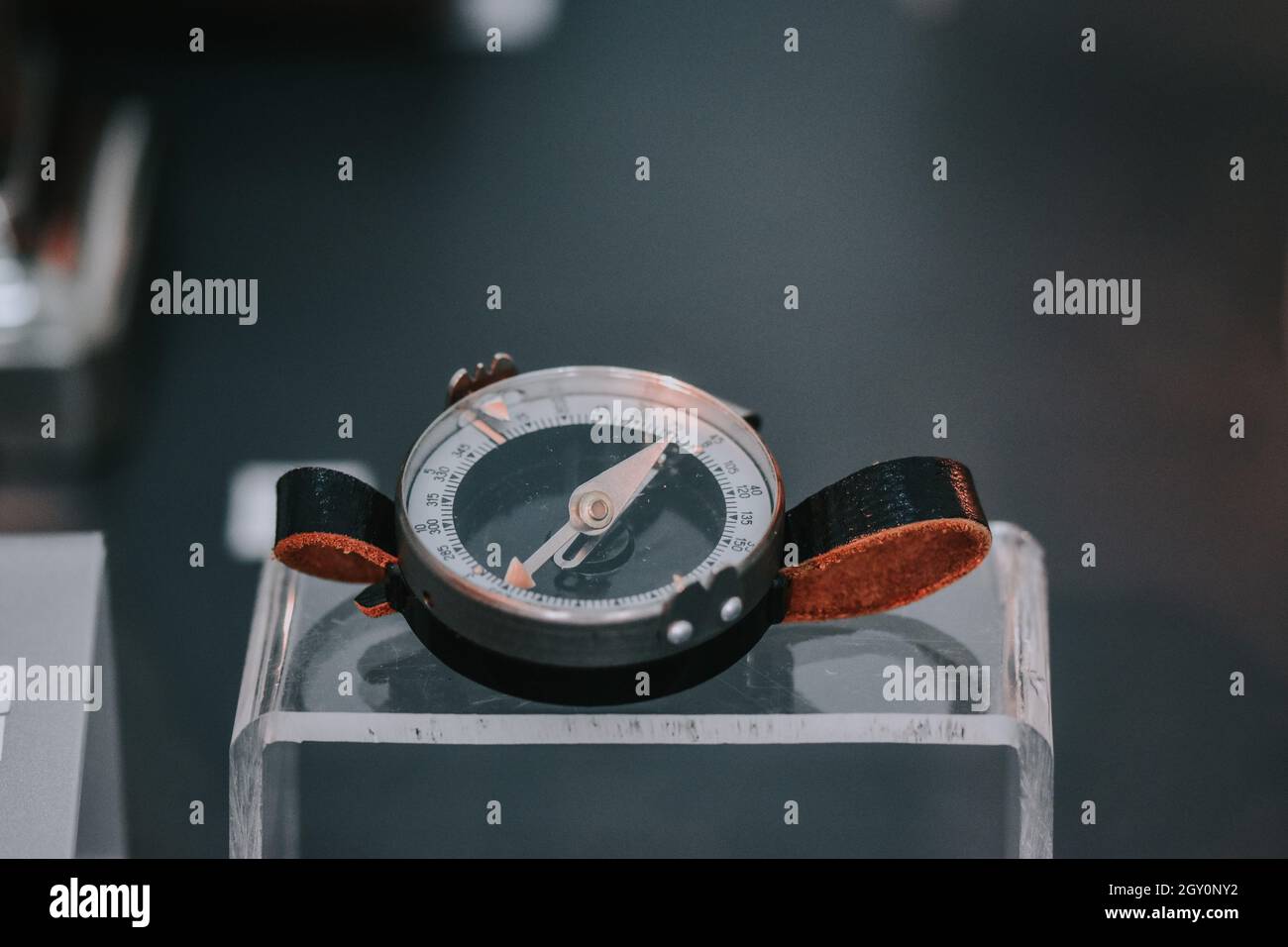 Old compass displayed at the Science and Technology Museum in Romania ...