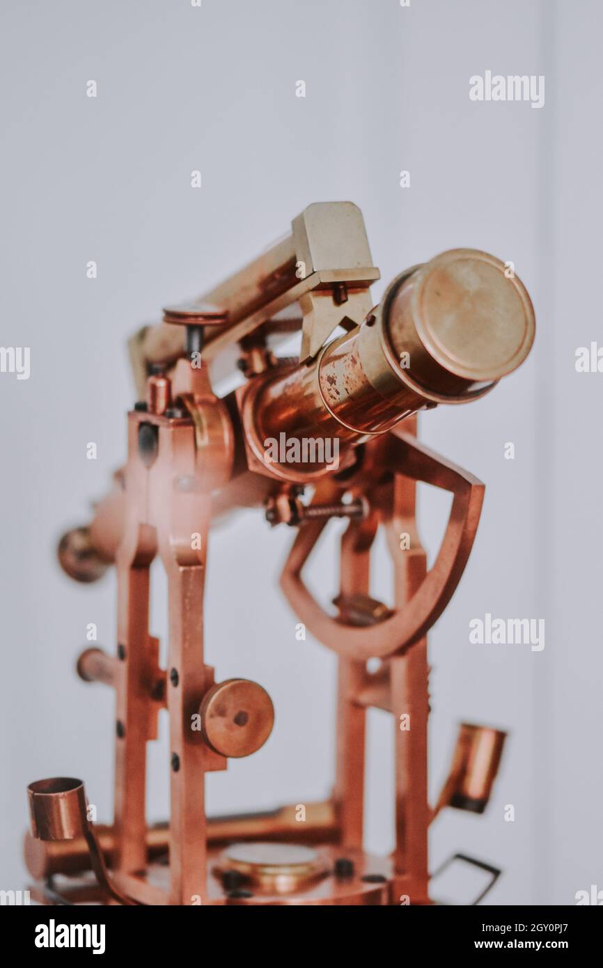 Vertical shot of a device used to measure altitude displayed at the ...