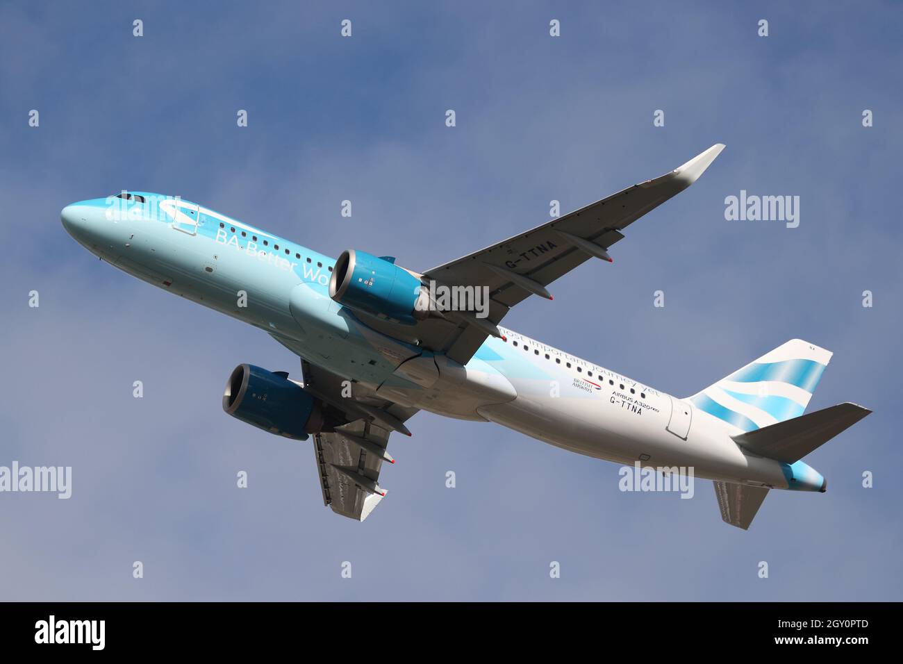 British Airways Airbus A320neo G-TTNA in its BA Better World livery ...