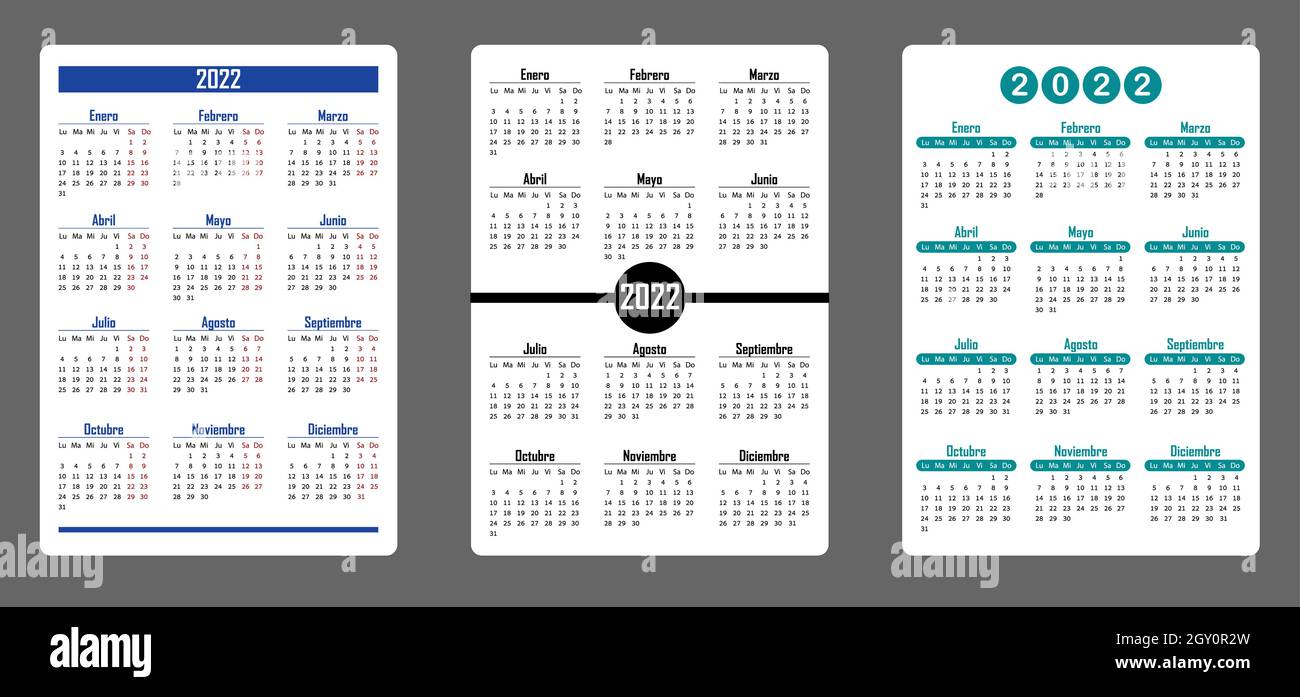 2022 calendar spanish black and white hi-res stock photography and ...