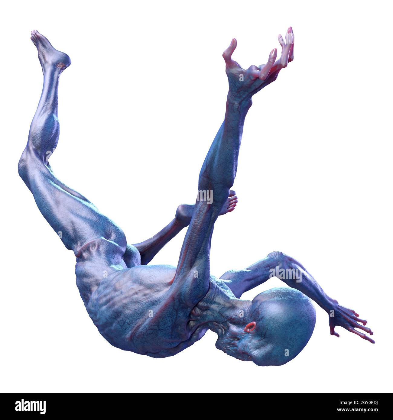 3D rendering of a blue male alien isolated on white background Stock Photo - Alamy