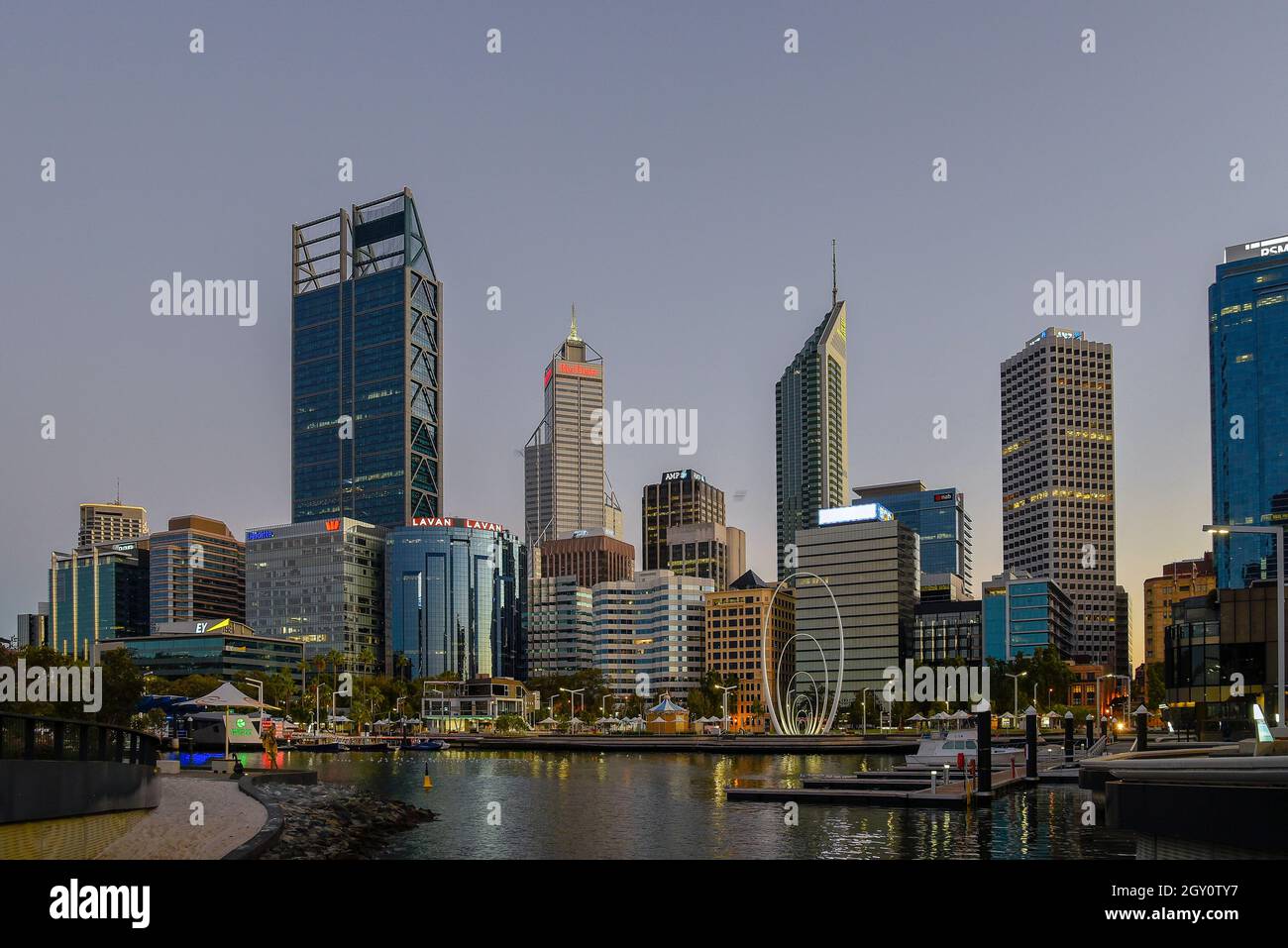 Western Australia, Perth. The Elizabeth Quay, Perth's waterfront ...