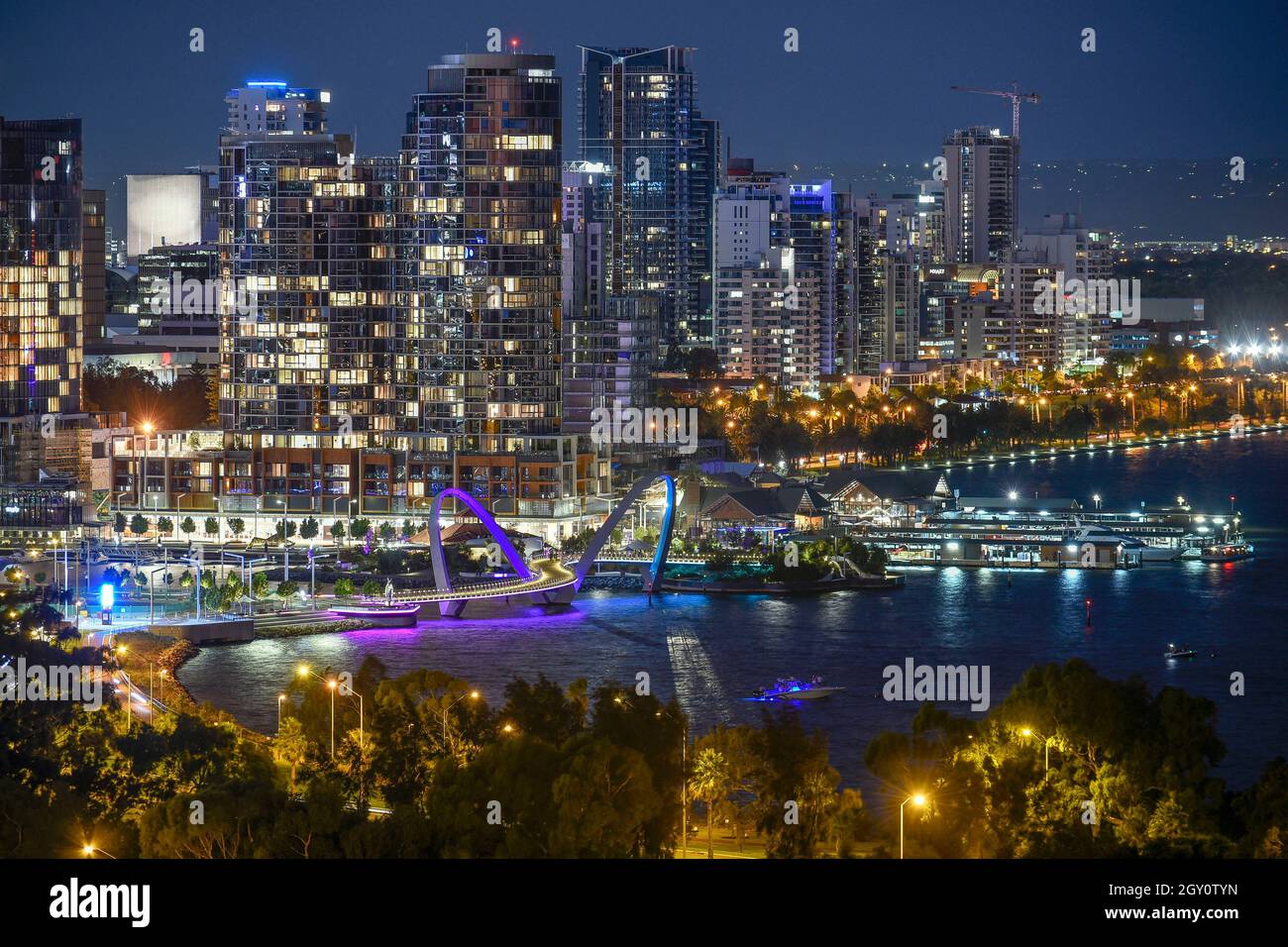 Western Australia, Perth. The Elizabeth Quay, Perth's waterfront ...