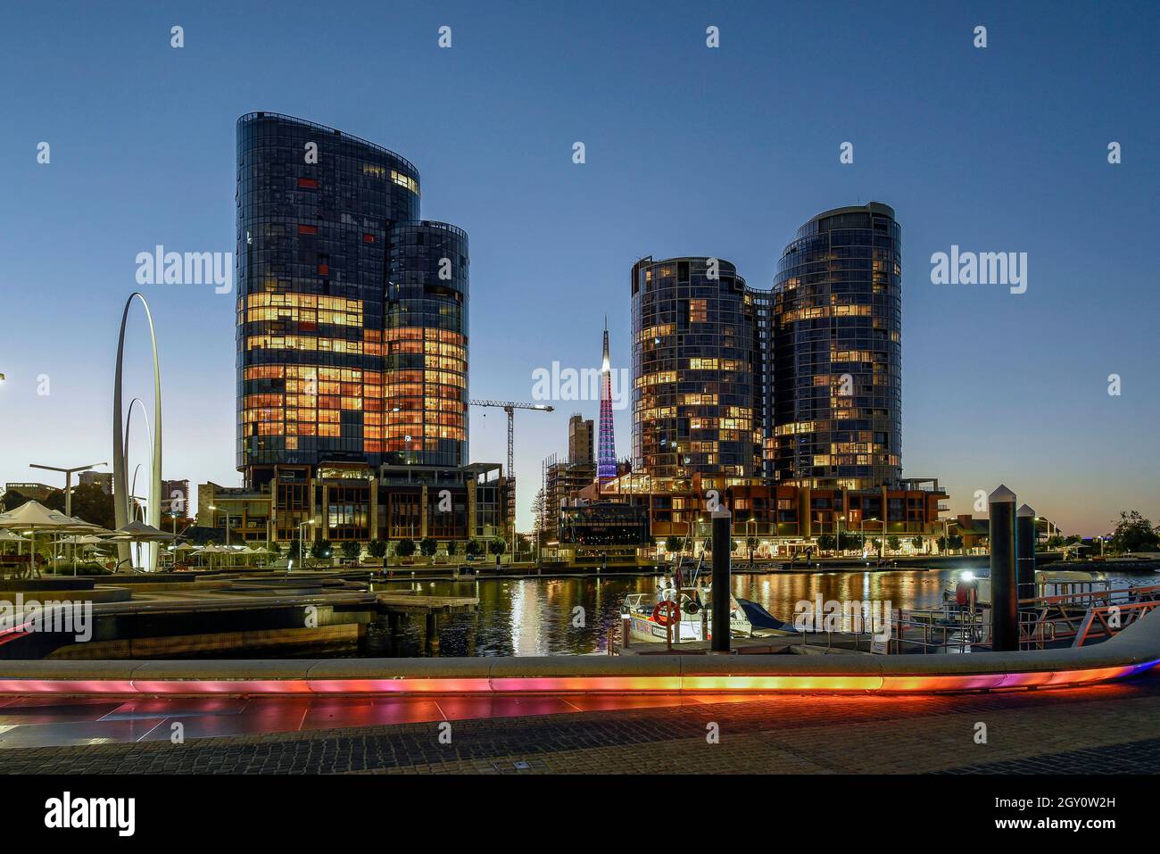 Western Australia, Perth. The luxury Ritz-Carlton Hotel and residential ...