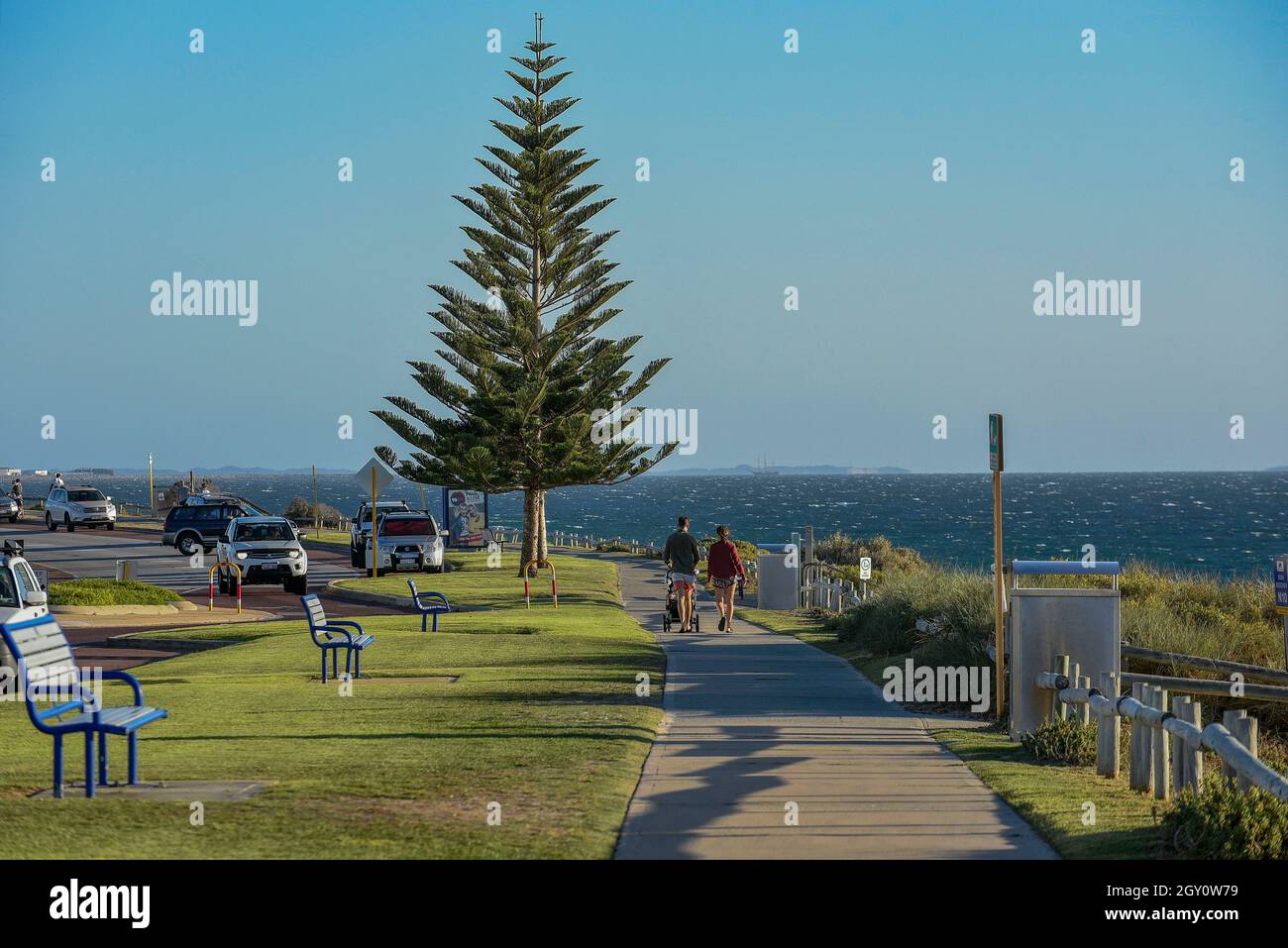 Western Australia, Perth. The esplanade of the popular Swanbourne Beach ...