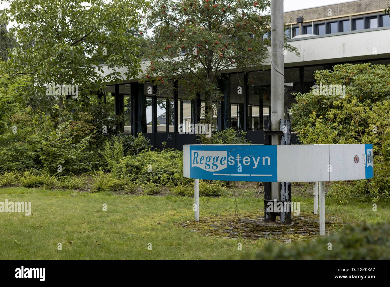 NIJVERDAL, NETHERLANDS - Aug 13, 2021: Flag pole and name before ...