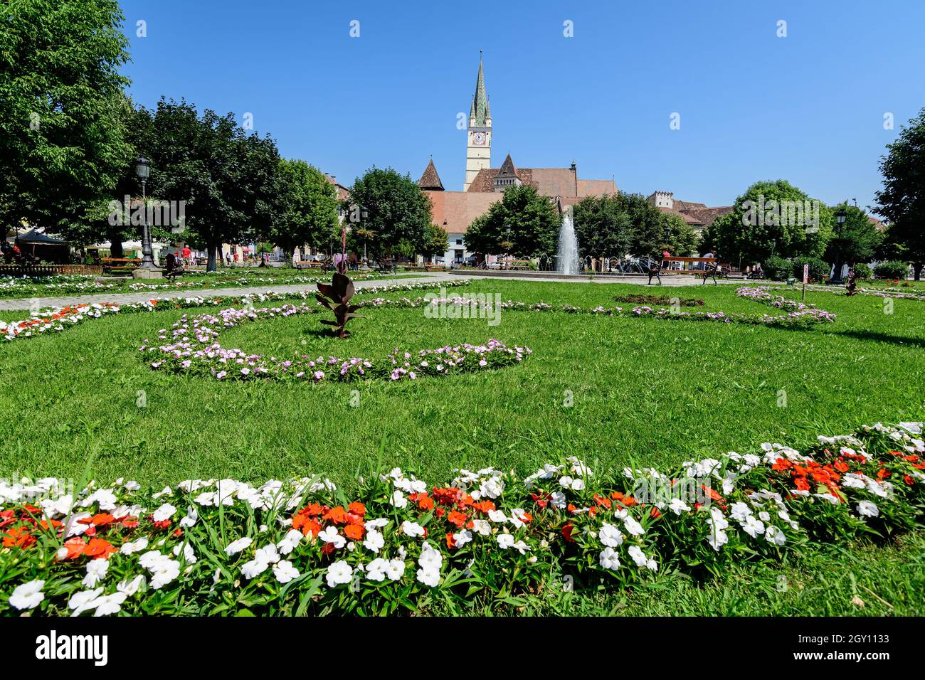 City landscape with Ferdinand I King Square (Piata Regele Ferdinand I ...