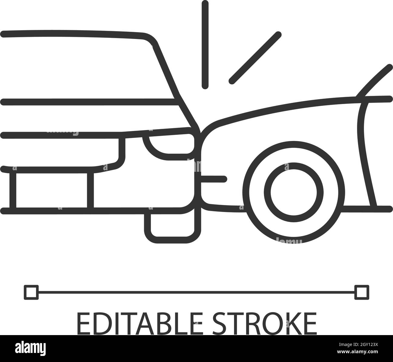 Side collision linear icon Stock Vector Image & Art - Alamy